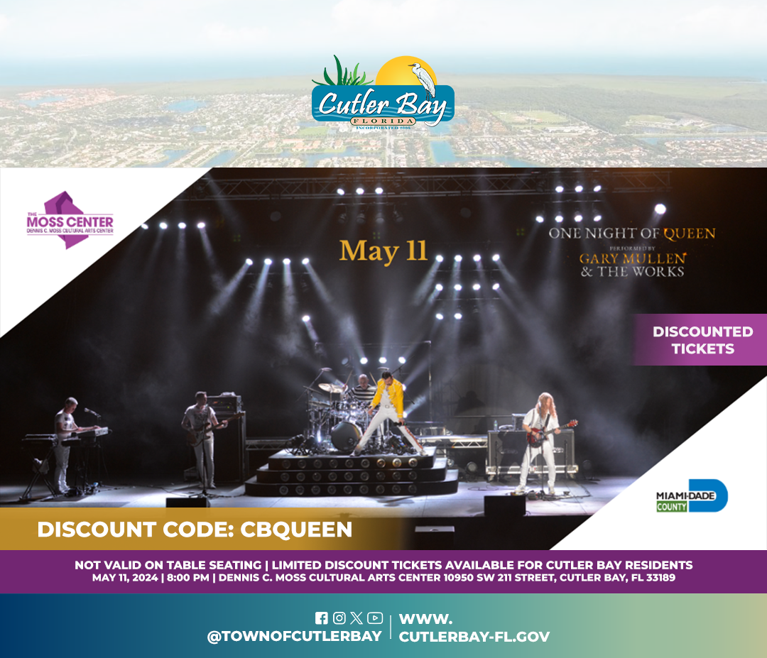 Moss Discounted Tickets - One Night of Queen | Town of Cutler Bay Florida